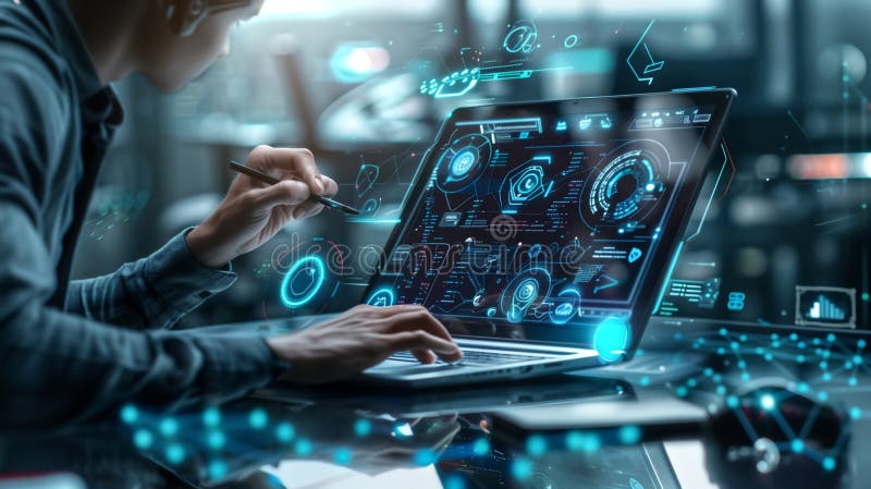 Creative Professional Using AI-driven Design Software â€“ Art Stock ...