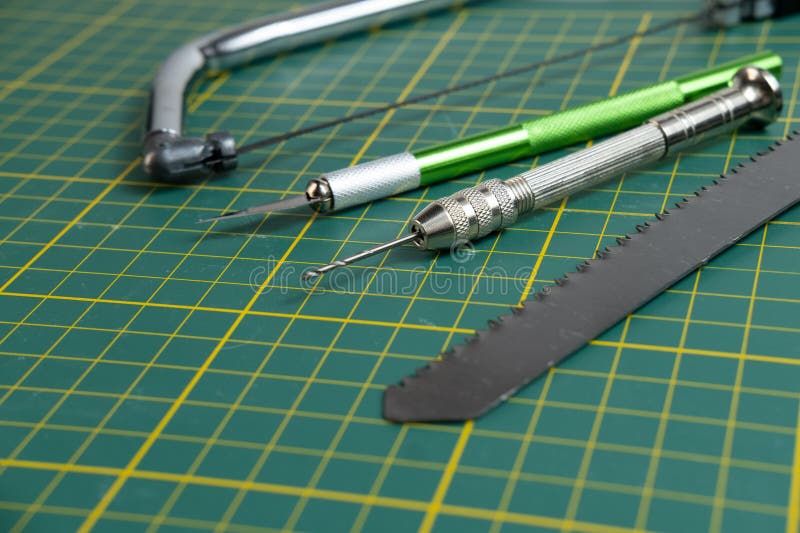 Creative Project Crafting Hand Tools Jigsaw, Knife and Drill Arranged ...