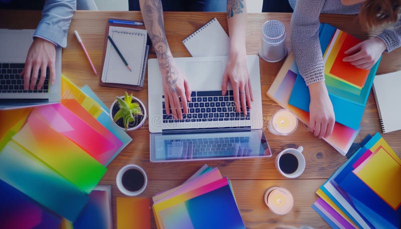 Creative Project Planning with Colorful Swatches Stock Illustration ...