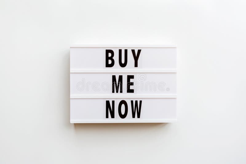 Creative Promotion Composition Buy Me Now Text on Lightbox on White ...