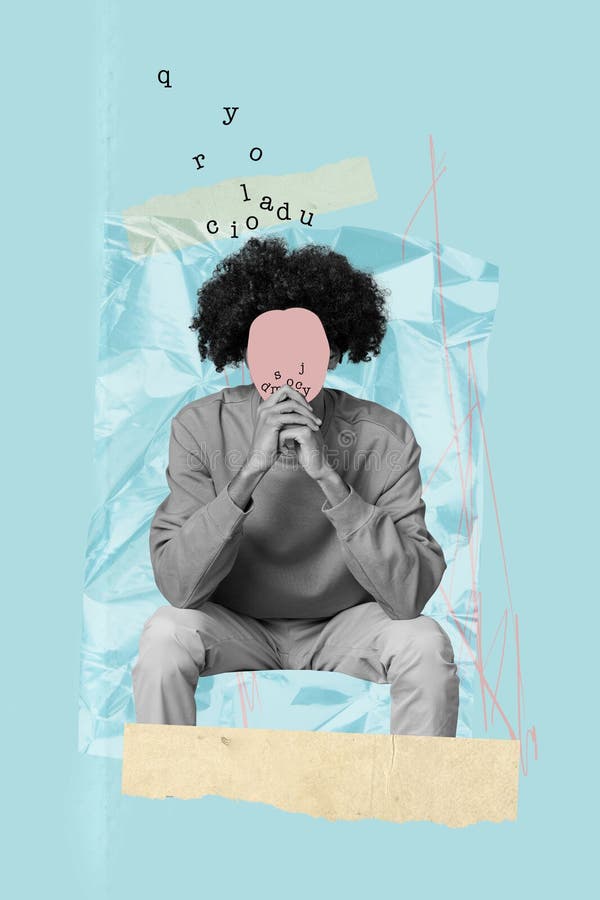 Creative Psychedelic Collage Template of Guy Traveler Tourist Feel Sad ...