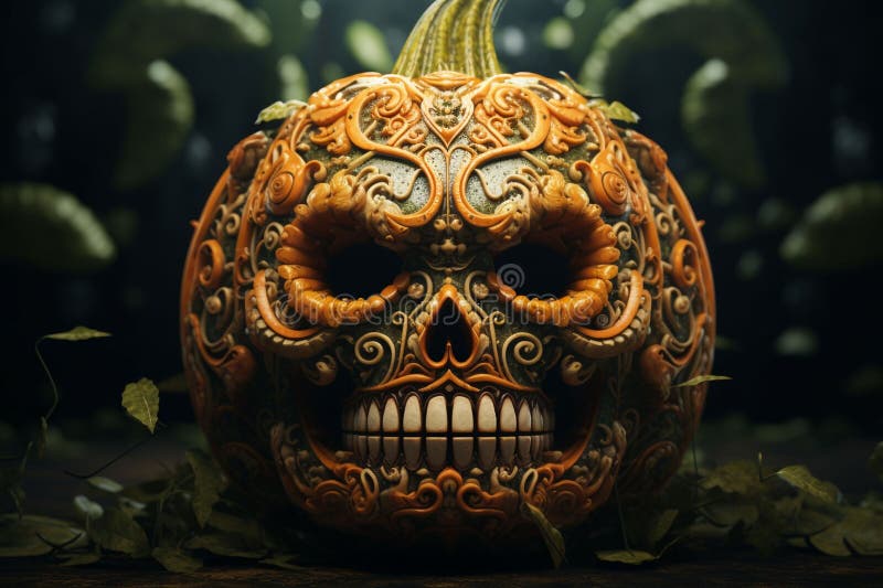 Creative Pumpkin Carving Ideas Showcasing Stock Illustration ...