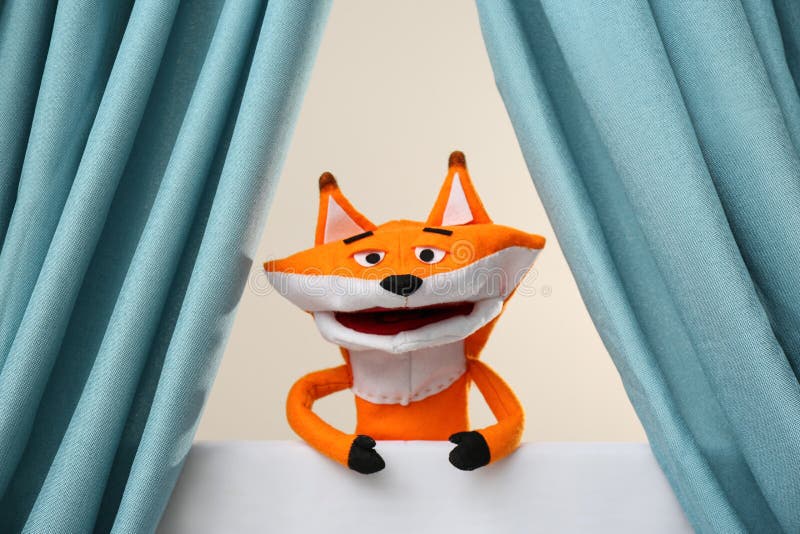 Creative Puppet Show on White Stage Indoors Stock Photo - Image of ...