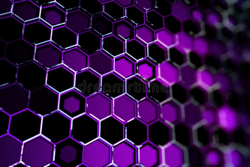 Creative Purple Hexagonal Backdrop. Technology, Design and Landing Page ...