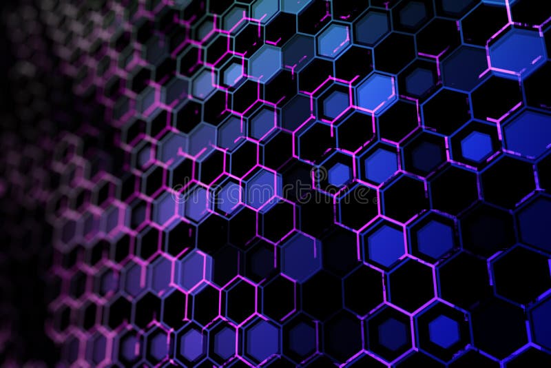 Creative Purple Hexagonal Background. Technology, Design and Landing ...