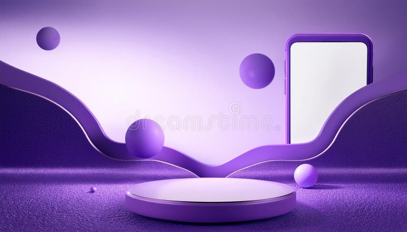 Creative Purple Landing Page Backdrop with Mock Up Place. 3D Rendering ...