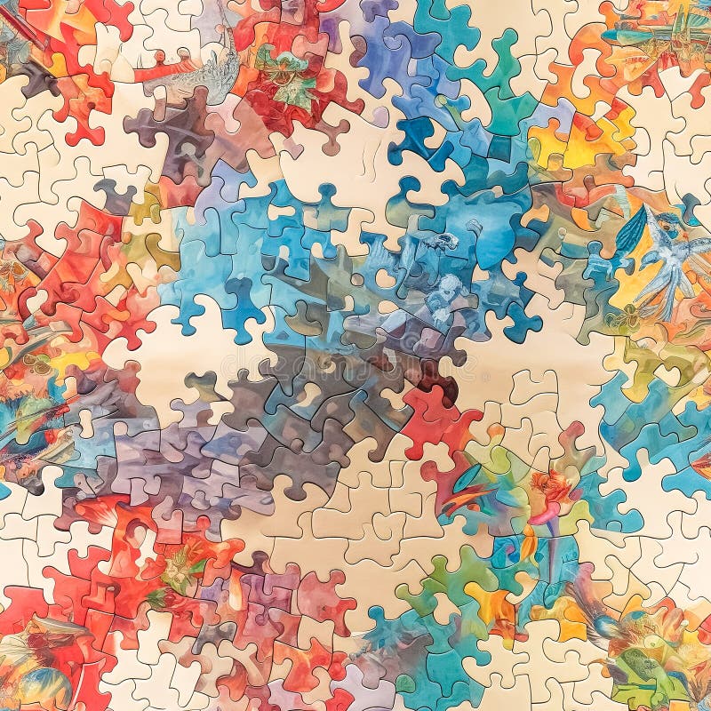 Creative Puzzle Seamless Texture Made with Generative AI Stock ...