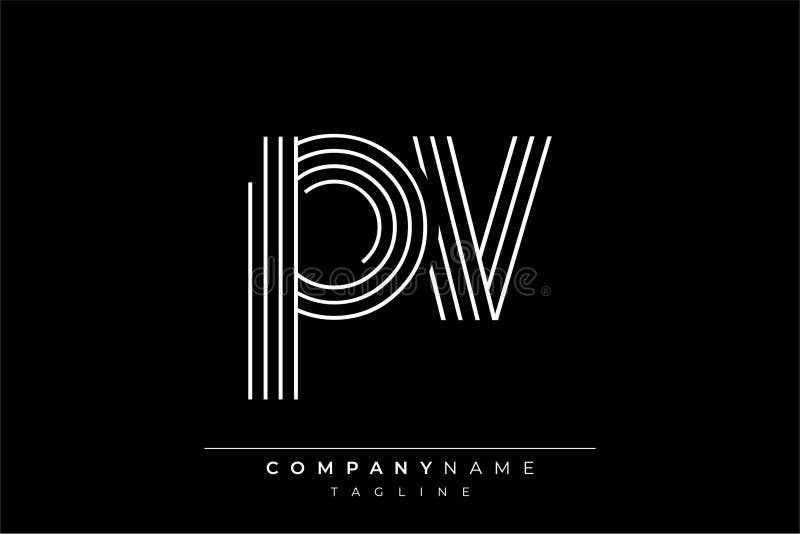 Creative PV Lines Letter Logo Design Stock Vector - Illustration of ...