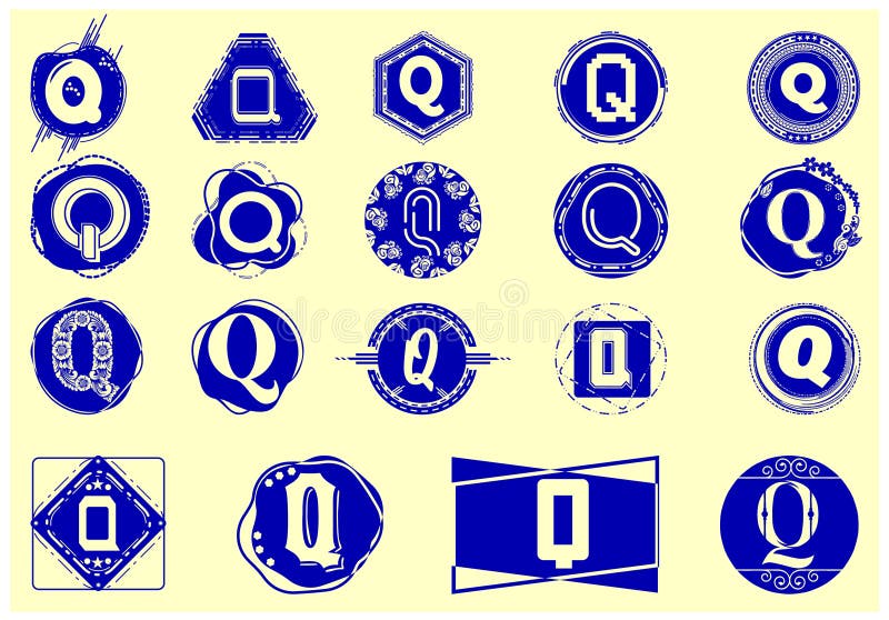 Creative Q Letter Logo and Icon Design Template Bundle Stock Vector ...