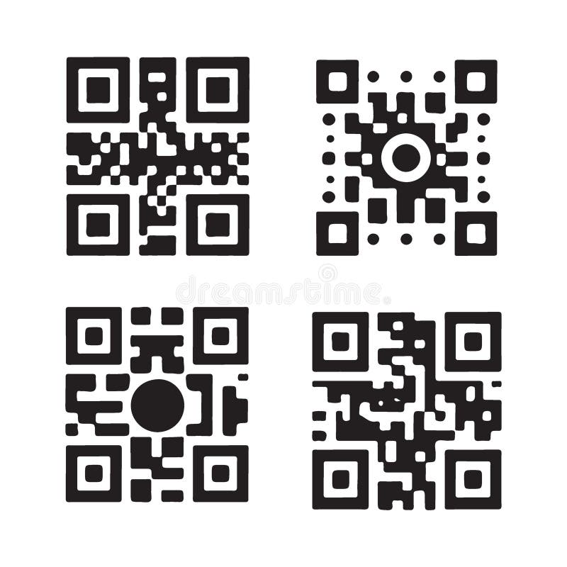 Creative QR Code Collection Vector Images for Diverse Uses Stock Vector ...