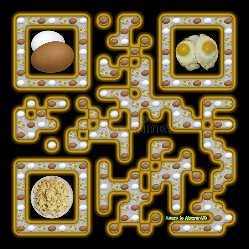 Creative QR Code, Eggs, Food and Technology Stock Image - Image of iron ...