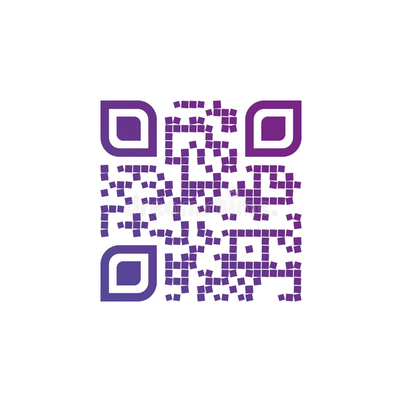 Creative QR Code Sign Round Icon. Scan Code Symbol. Circle Corners ...