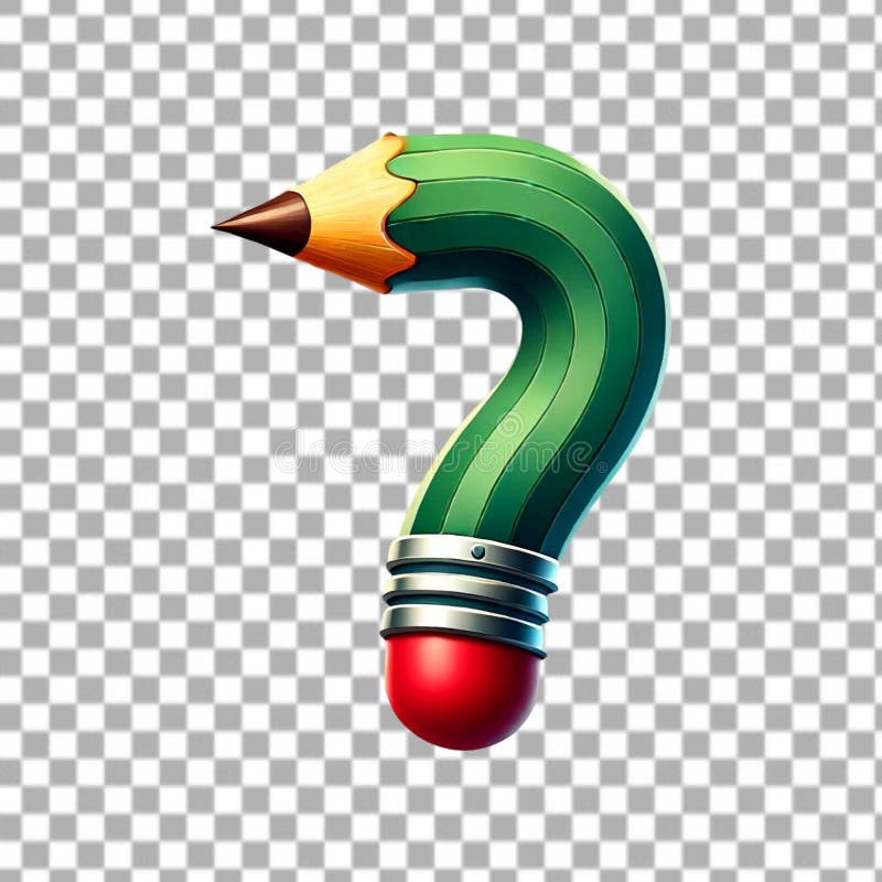 Creative Question Mark Made of a Cartoon Pencil Stock Photo ...