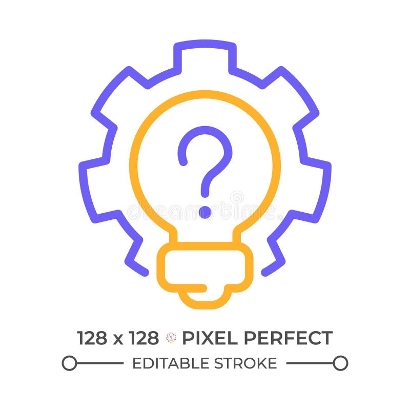 Creative Question Two Color Line Icon Stock Vector - Illustration of ...