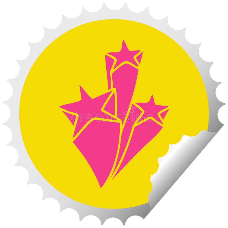 A Creative Quirky Circular Peeling Sticker Cartoon Stars Stock Vector ...