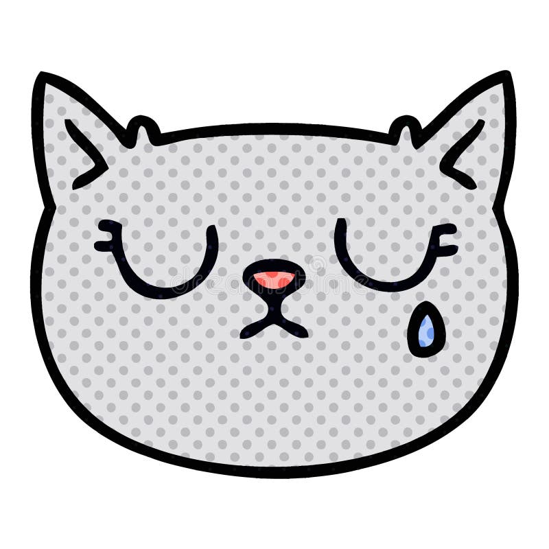 A Creative Quirky Comic Book Style Cartoon Crying Cat Stock Vector ...