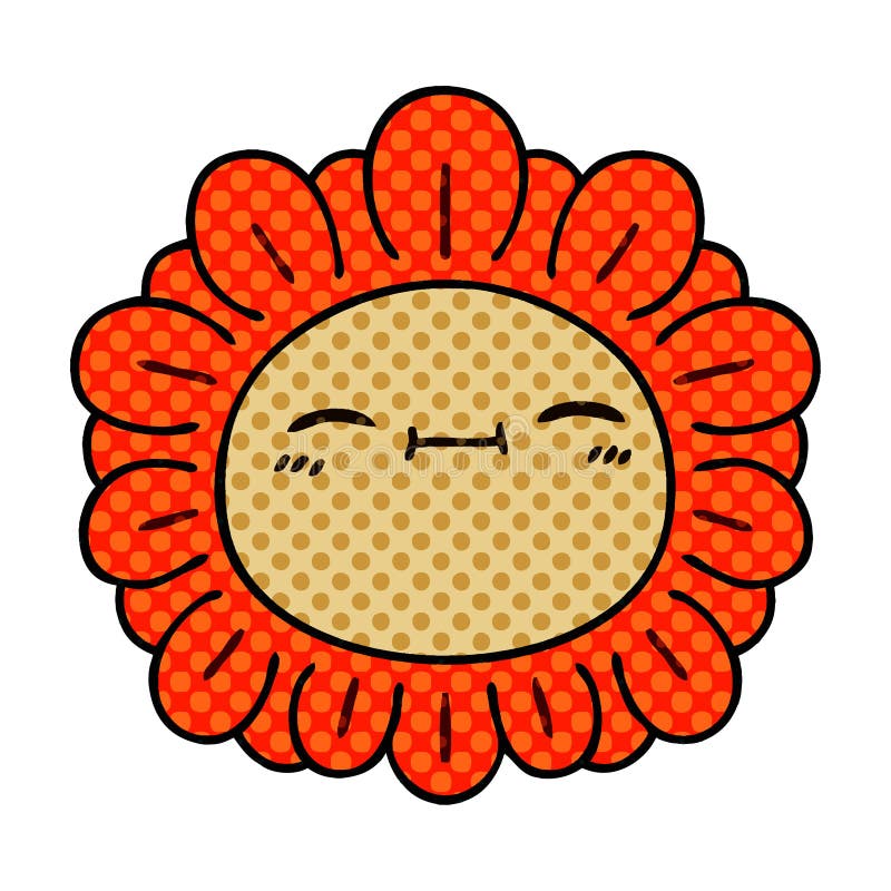 A Creative Quirky Comic Book Style Cartoon Flower Stock Vector ...