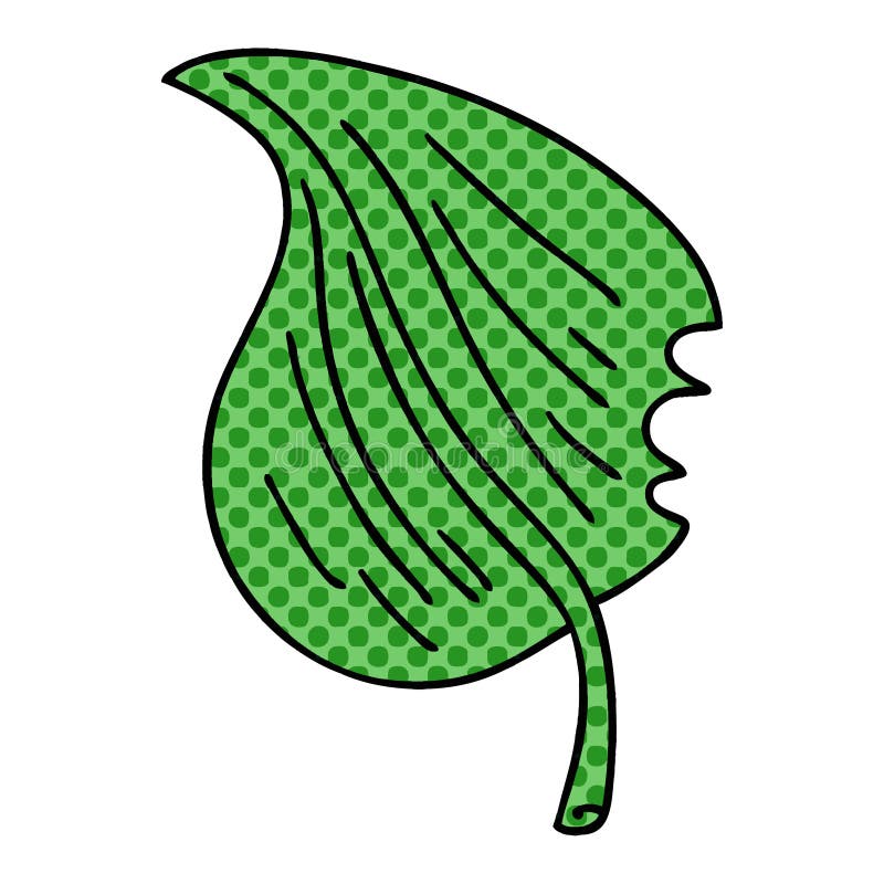 A Creative Quirky Comic Book Style Cartoon Munched Leaf Stock Vector ...