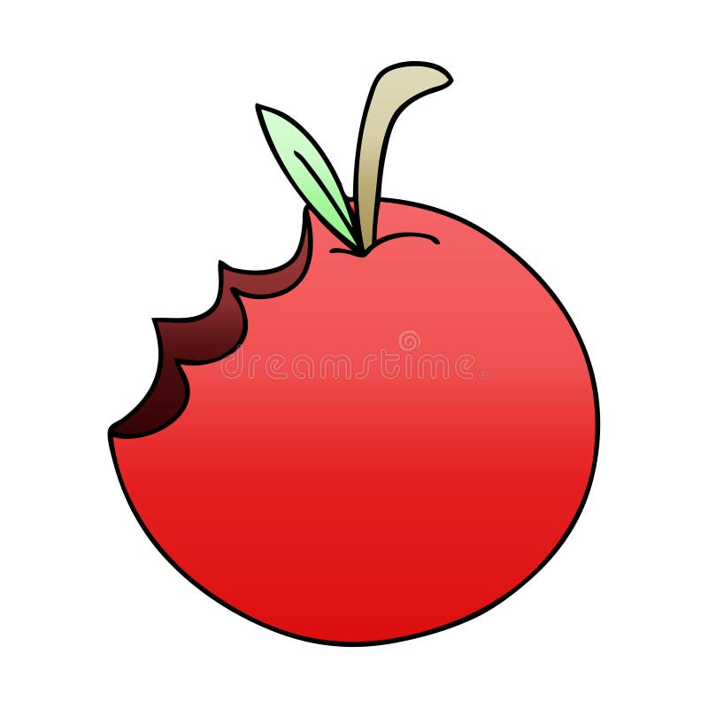 A Creative Quirky Gradient Shaded Cartoon Apple Stock Vector ...