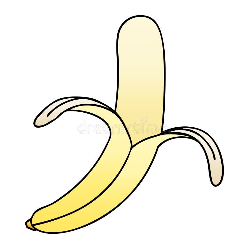 A Creative Quirky Gradient Shaded Cartoon Banana Stock Vector ...