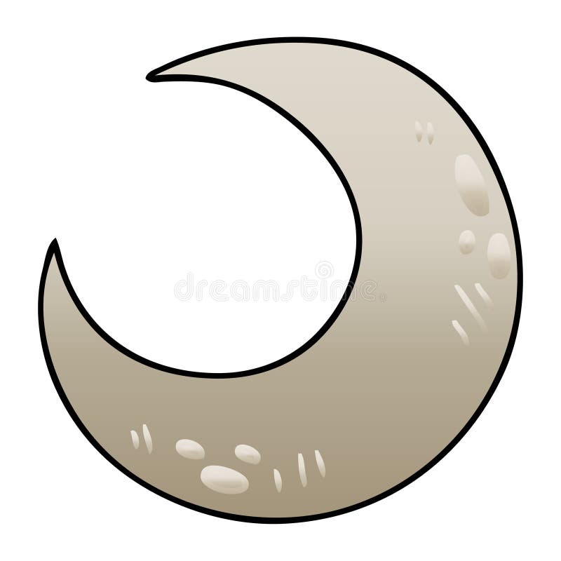A Creative Quirky Gradient Shaded Cartoon Crescent Moon Stock Vector ...