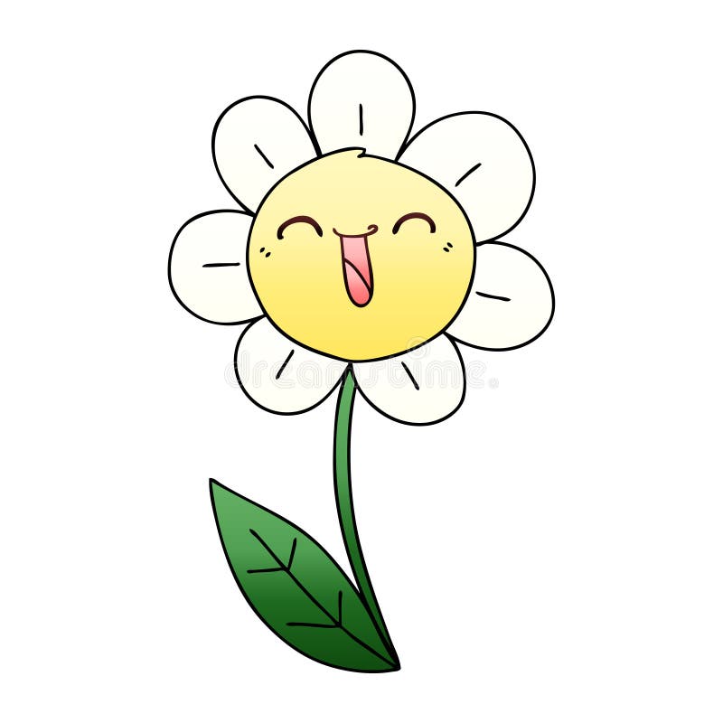 A Creative Quirky Gradient Shaded Cartoon Happy Flower Stock Vector ...