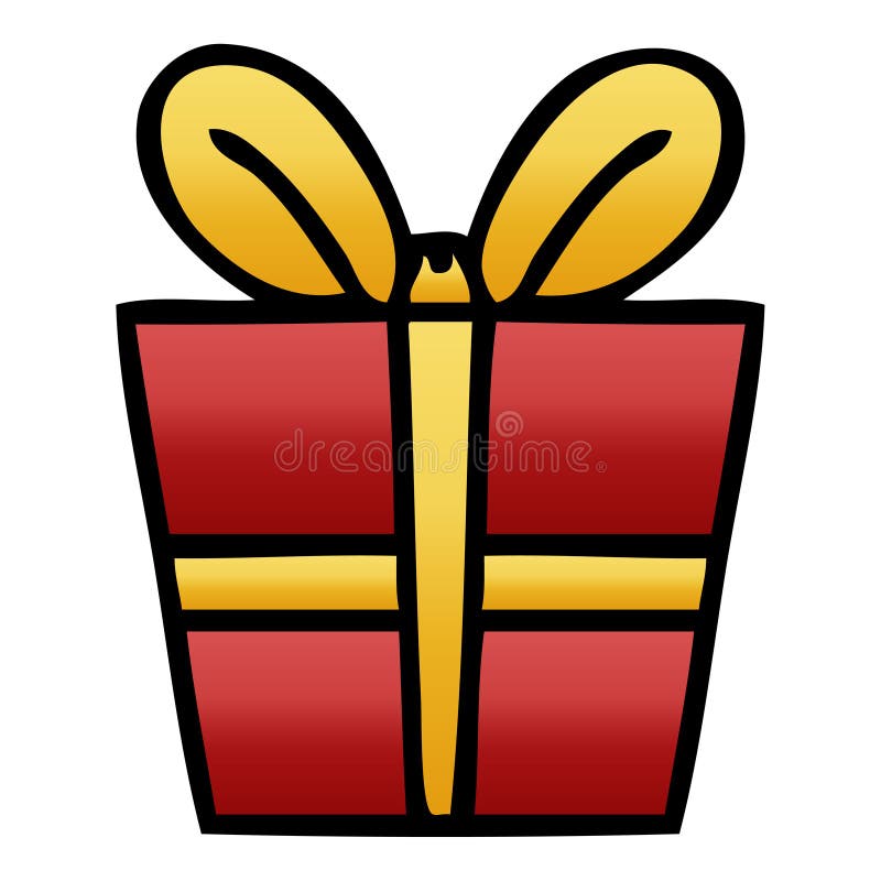 A Creative Quirky Gradient Shaded Cartoon Present Stock Vector ...