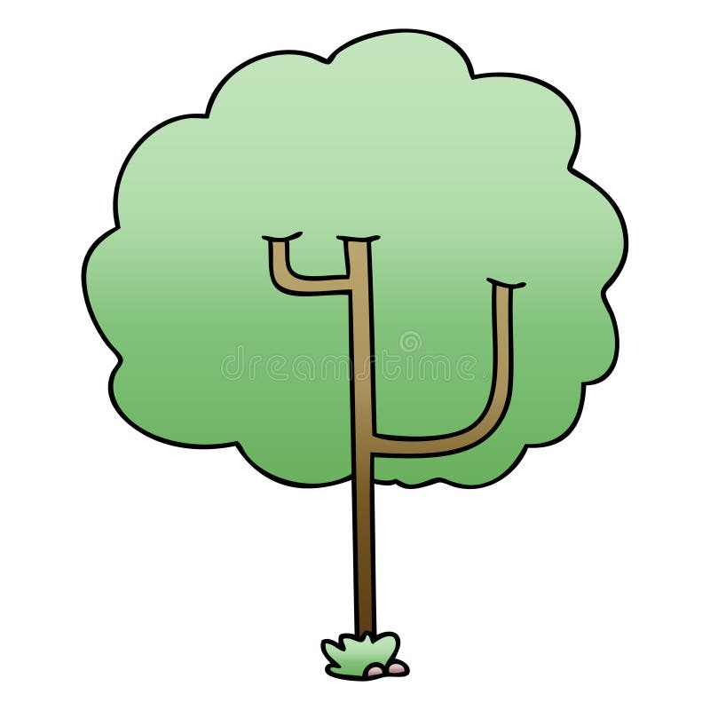 A Creative Quirky Gradient Shaded Cartoon Tree Stock Vector ...