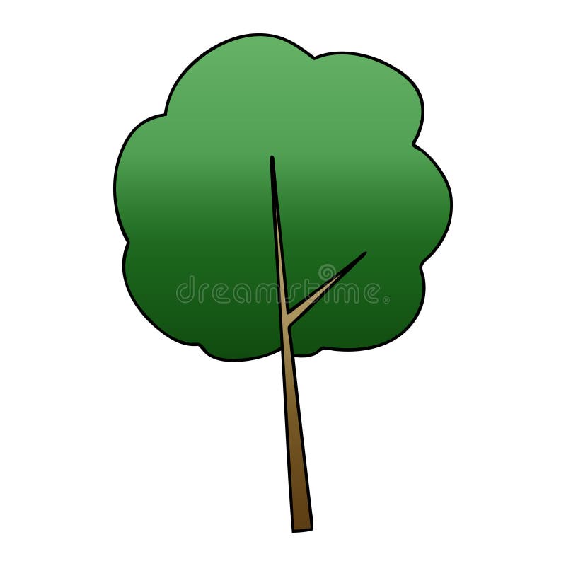 A Creative Quirky Gradient Shaded Cartoon Tree Stock Vector ...