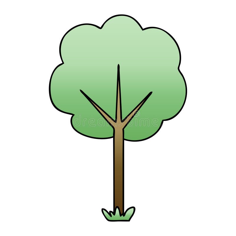 A Creative Quirky Gradient Shaded Cartoon Tree Stock Vector ...