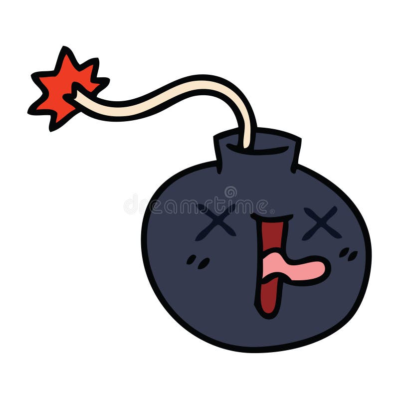 A Creative Quirky Hand Drawn Cartoon Bomb Stock Vector - Illustration ...