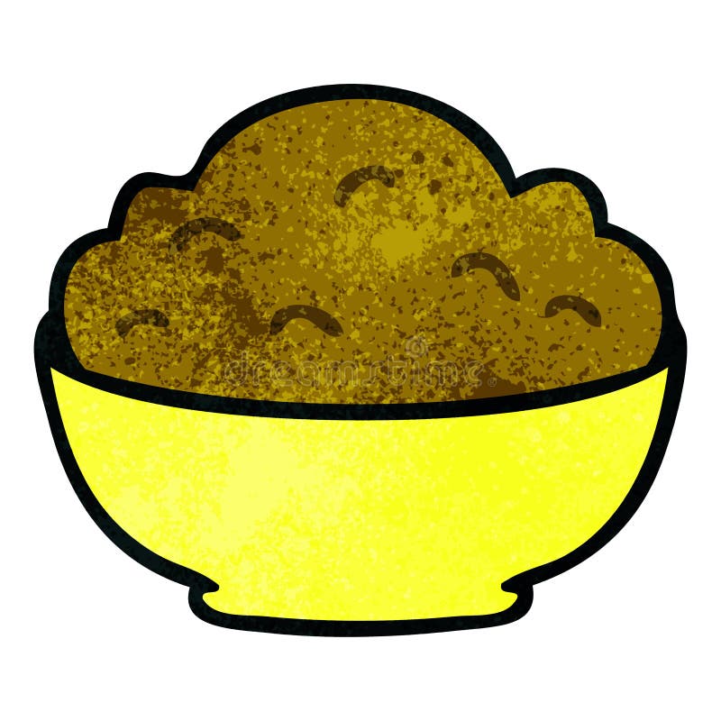 A Creative Quirky Hand Drawn Cartoon Bowl of Pudding Stock Vector ...