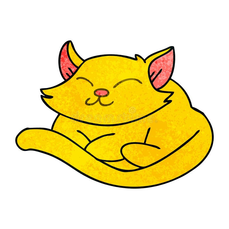 A Creative Quirky Hand Drawn Cartoon Cat Stock Vector - Illustration of ...