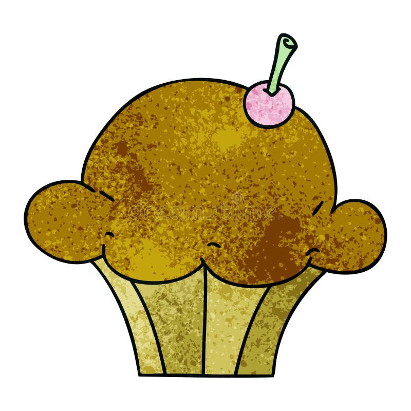 A Creative Quirky Hand Drawn Cartoon Muffin Stock Vector - Illustration ...
