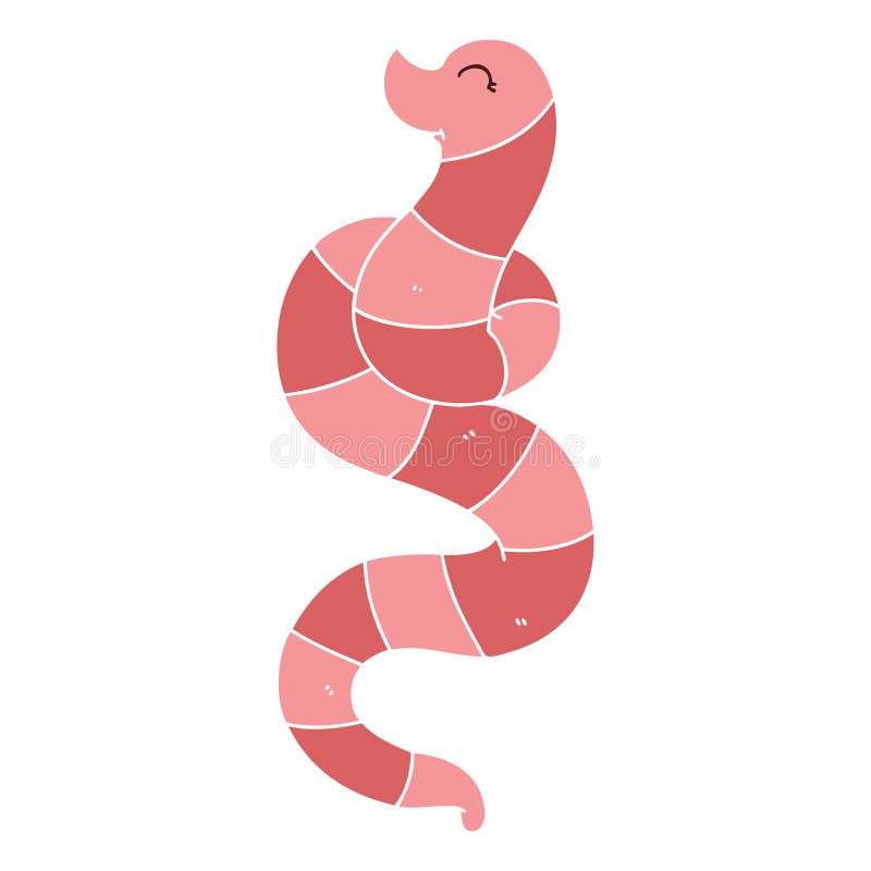 A Creative Quirky Hand Drawn Cartoon Worm Stock Vector - Illustration ...
