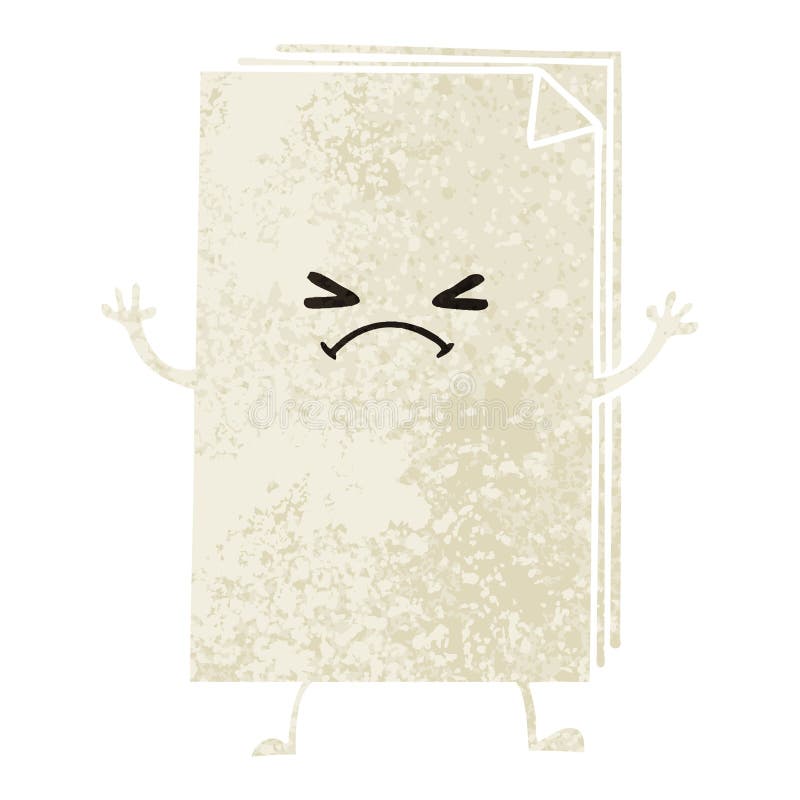 A Creative Quirky Retro Illustration Style Cartoon Cross Paper Stack ...