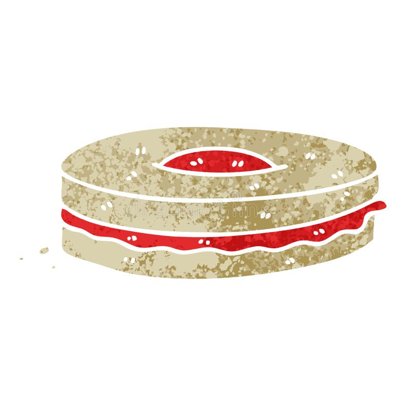 A Creative Quirky Retro Illustration Style Cartoon Jam Biscuit Stock ...