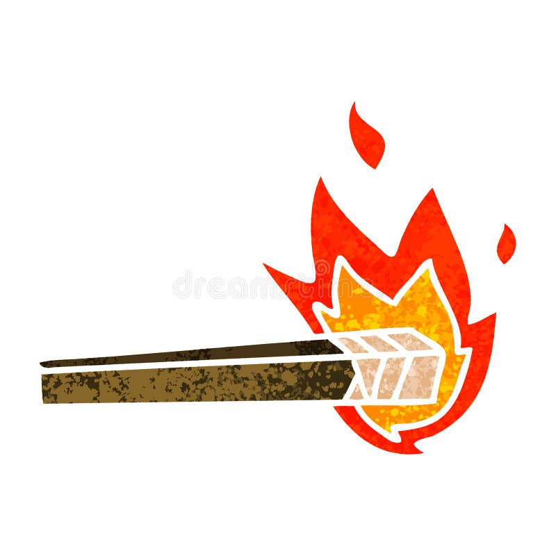 A Creative Quirky Retro Illustration Style Cartoon Lit Torch Stock ...