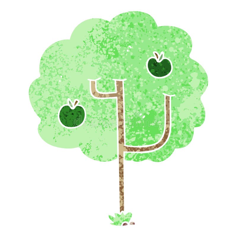 A Creative Quirky Retro Illustration Style Cartoon Tree Stock Vector ...