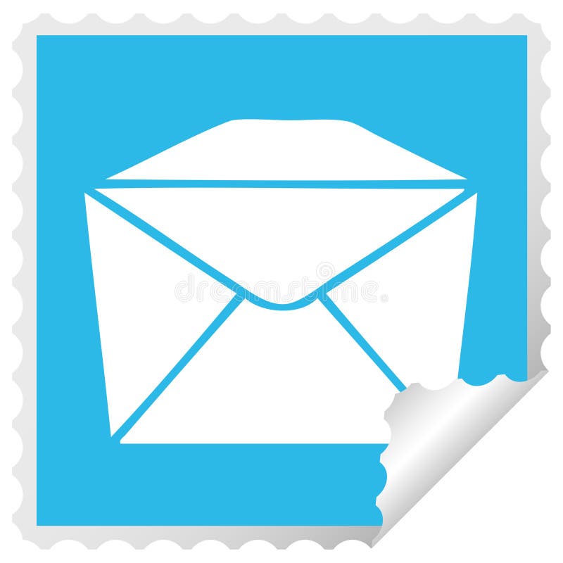 A Creative Quirky Square Peeling Sticker Cartoon Parcel Stock Vector ...