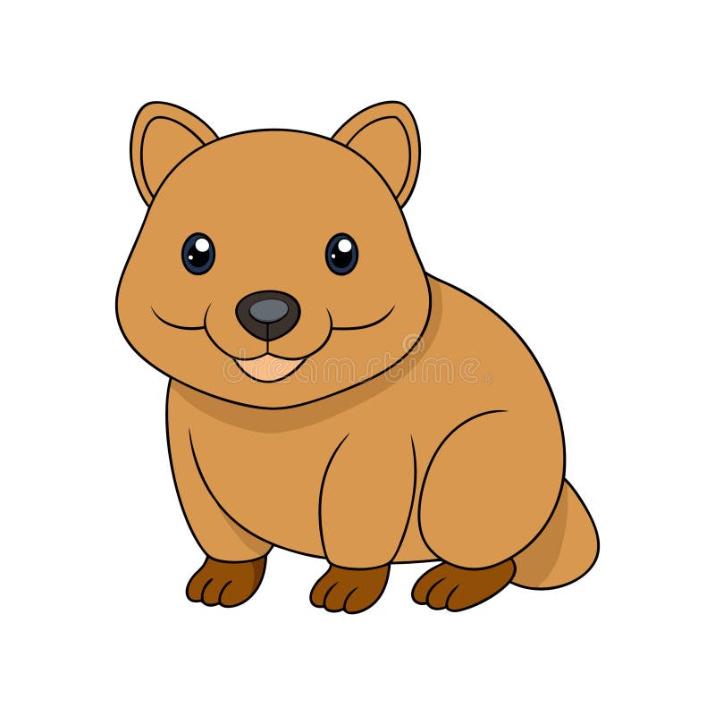 Creative Quokka Coloring Template Stock Illustration - Illustration of ...