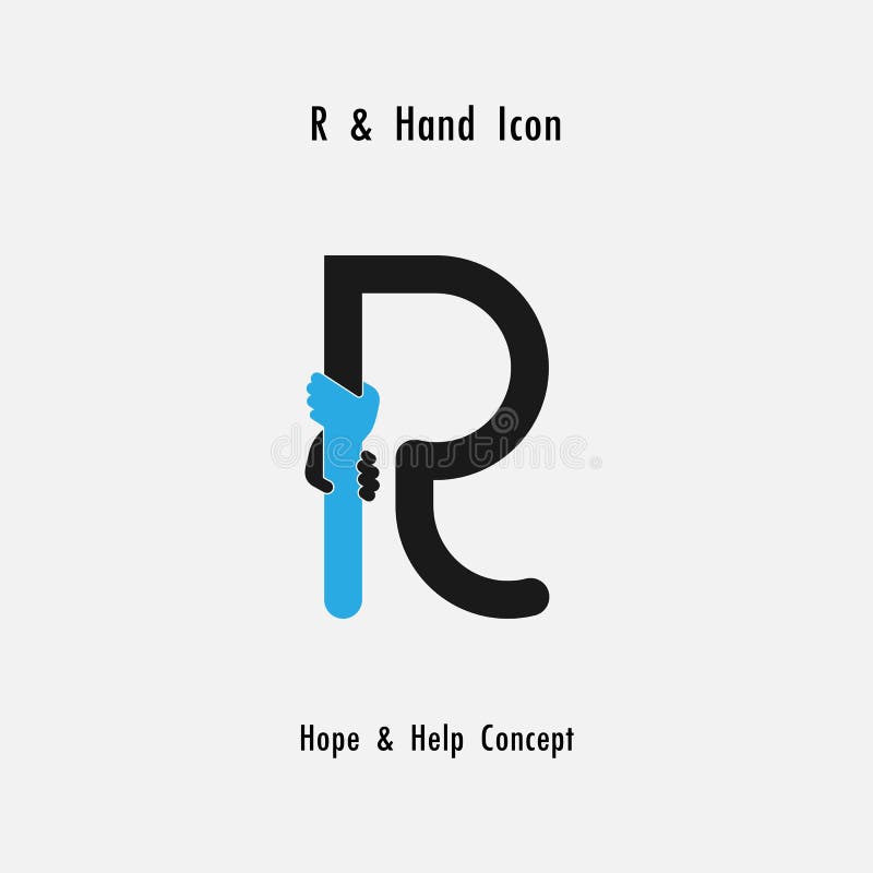 Creative R- Alphabet Icon Abstract and Hands Icon Design Vector Stock ...