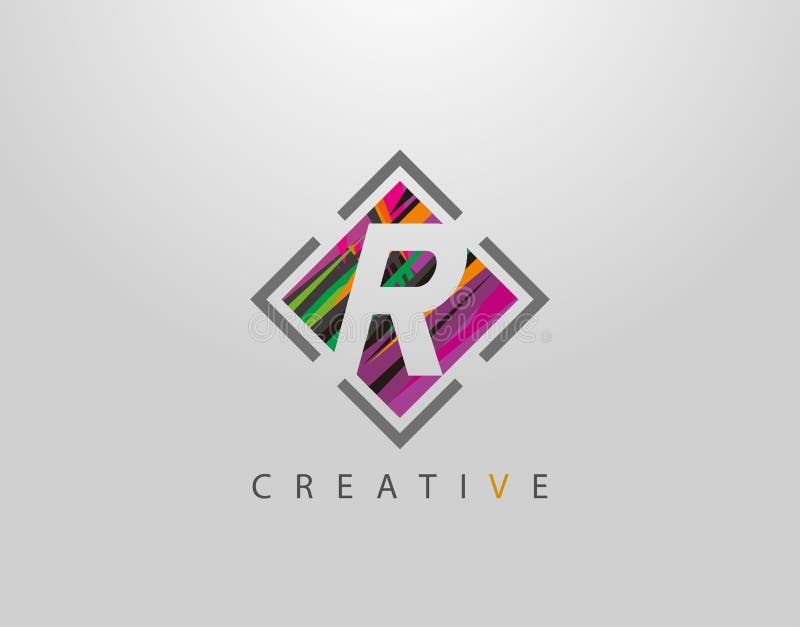 Creative R Letter Logo. Modern Abstract Square Geometric Initial R Icon ...