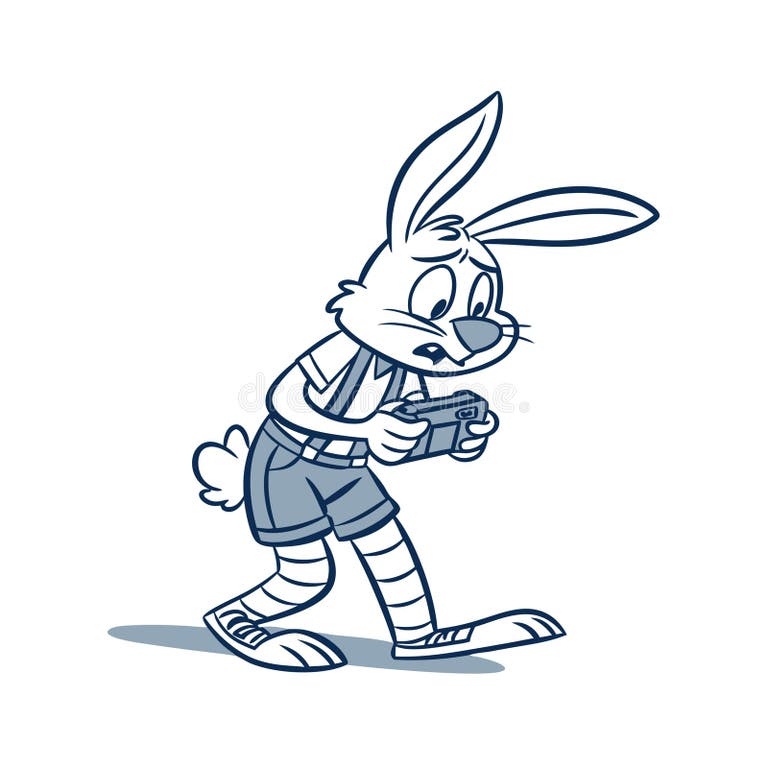 Creative Rabbit Vlogging while Feeling Unwell Stock Illustration ...