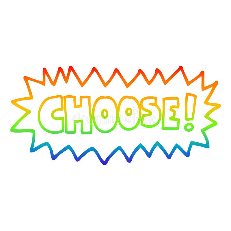 A Creative Rainbow Gradient Line Drawing Cartoon Choose Symbol Stock ...