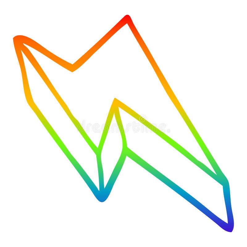 A Creative Rainbow Gradient Line Drawing Cartoon Decorative Lightning ...