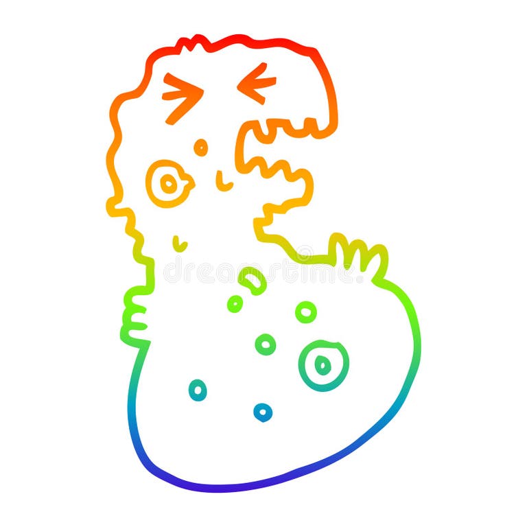 A Creative Rainbow Gradient Line Drawing Cartoon Germ Stock Vector ...