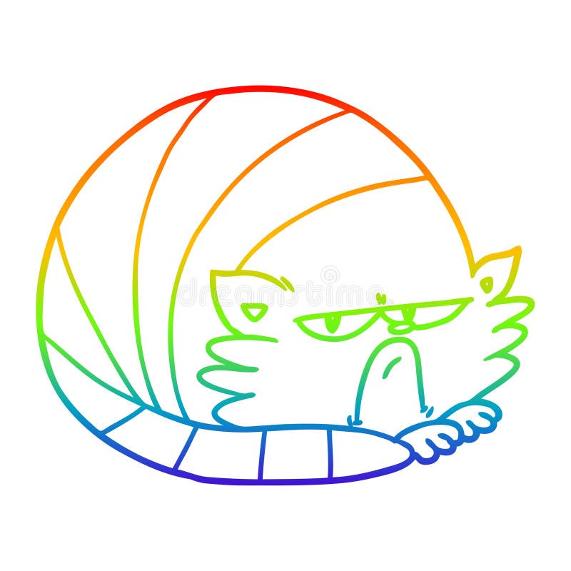 Line art of a grumpy cat stock vector. Illustration of character ...