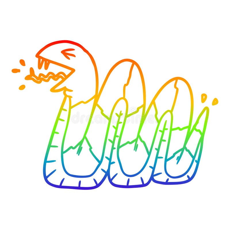 Snake Animals Serpent Cartoon Rainbow Line Gradient Spectrum Drawing ...