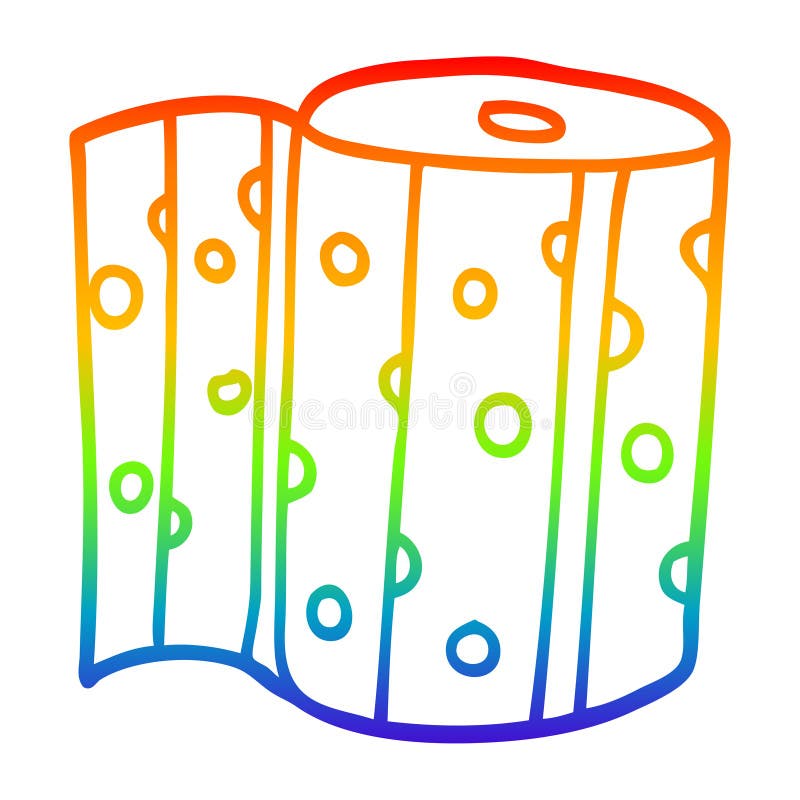 Gradient Line Drawing Cartoon Kitchen Roll Stock Illustrations – 6 ...